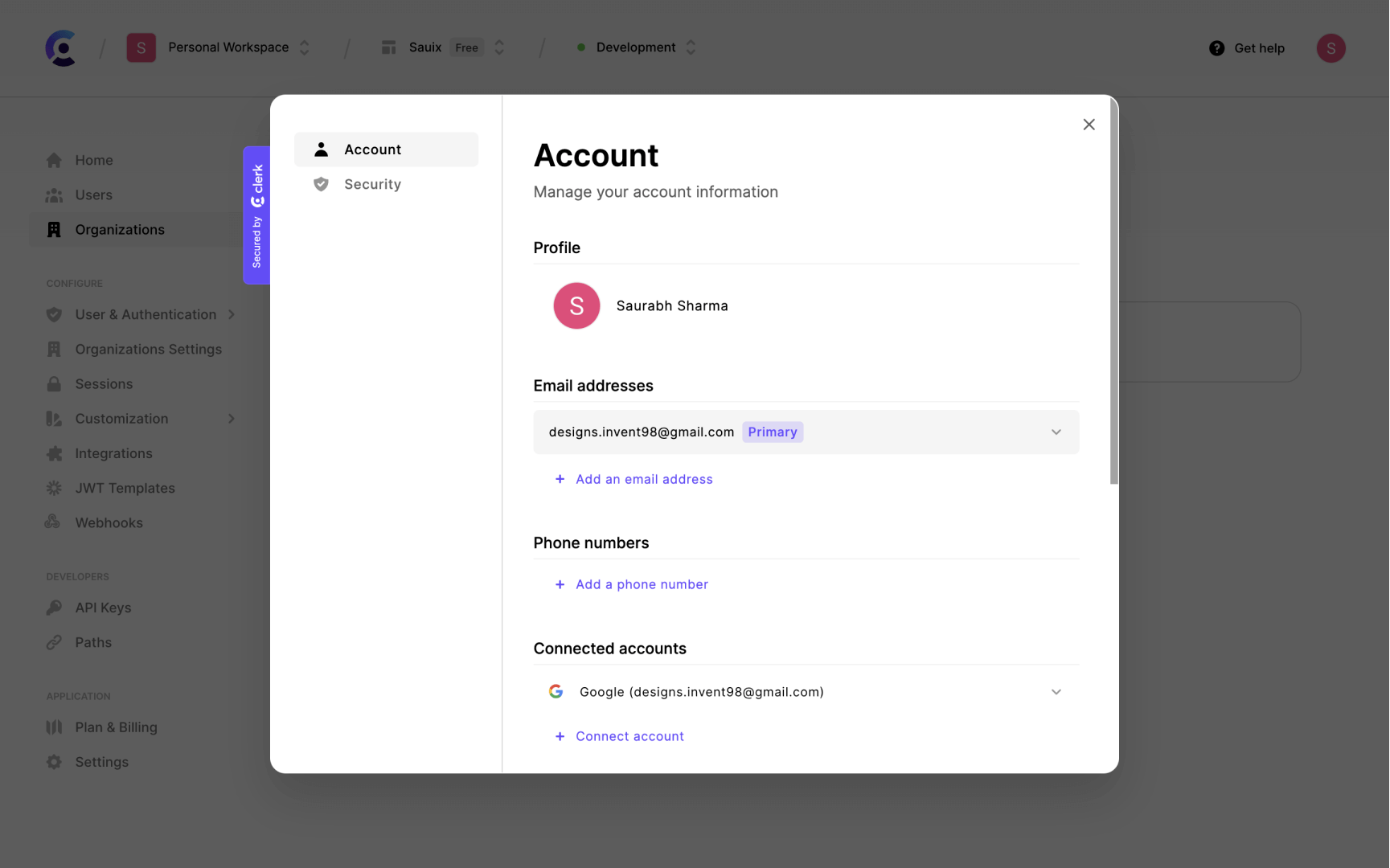 Clerk | UI, UX Design | SaaS | Application Design | saas ui